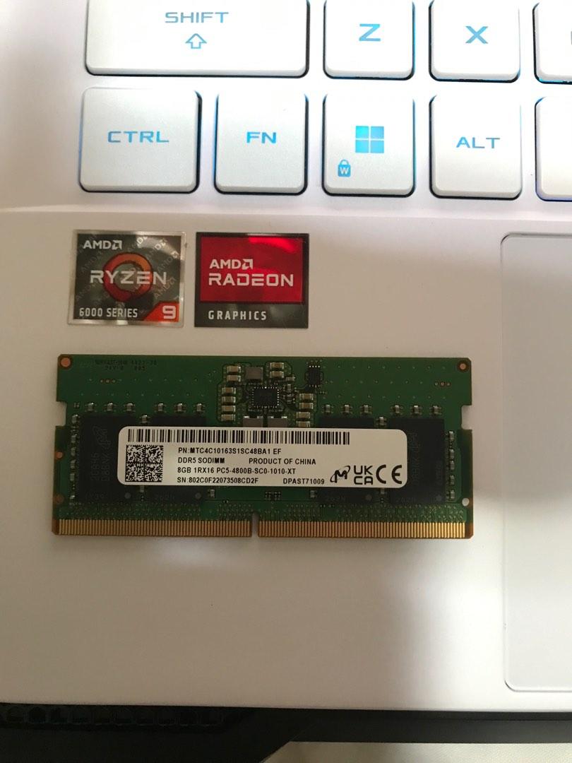 Micron - 8GB DDR5 Ram - 4800Mhz Laptop Ram DDR5 SODIMM 4800 MHz 8 GB, Computers & Tech, Parts ...