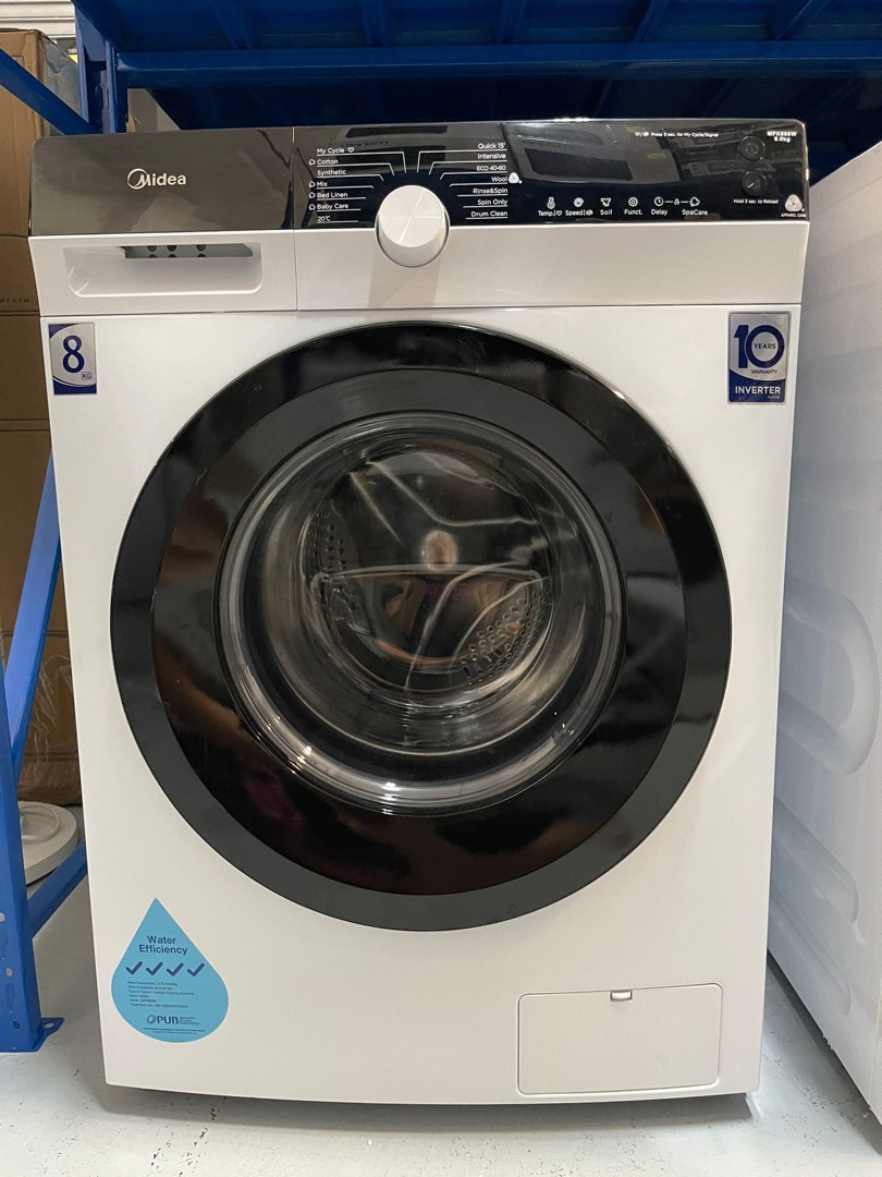MIDEA MFK868W FRONT LOAD WASHER 8KG, TV & Home Appliances, Washing ...