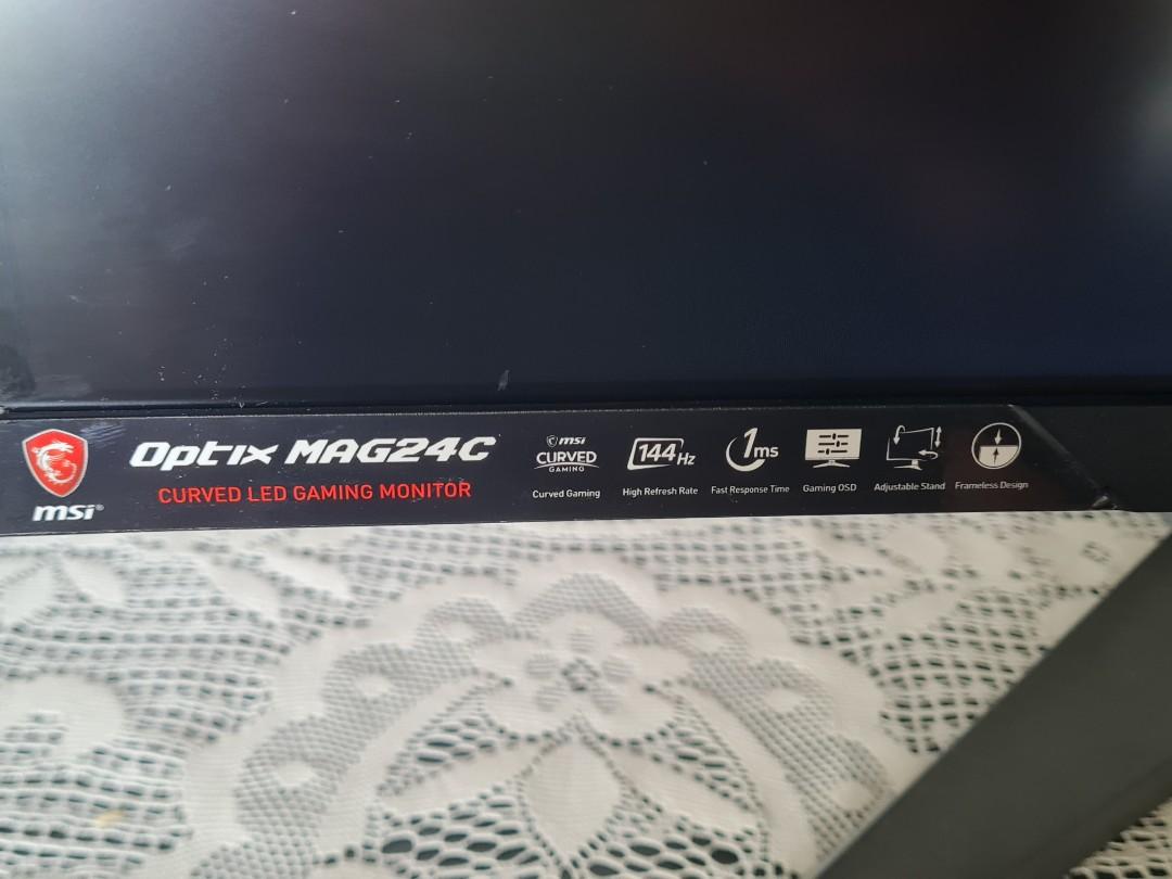 MSI Optix MAG24C 24" 144Hz Curved Gaming Monitor, Computers & Tech ...