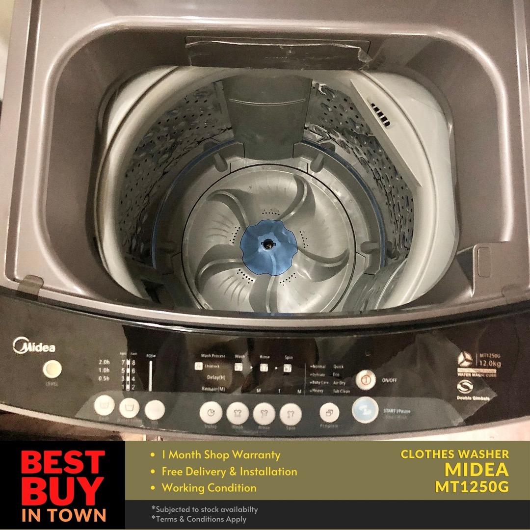 MUST BUY! MIDEA 12KG Top-Loader Washing Machine MT1250G, TV & Home ...