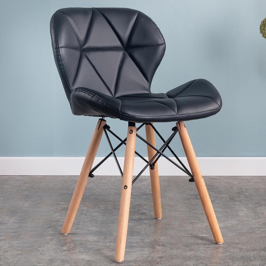 Nordic modern study/office/dining chair natural wooden legs, Furniture ...