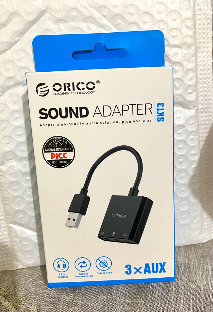 ORICO USB Sound Card / Adapter (with 3 audio jacks), Computers & Tech ...