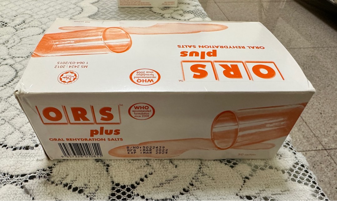 ORS Plus Oral Rehydration Salts, Health & Nutrition, Medical Supplies & Tools on Carousell