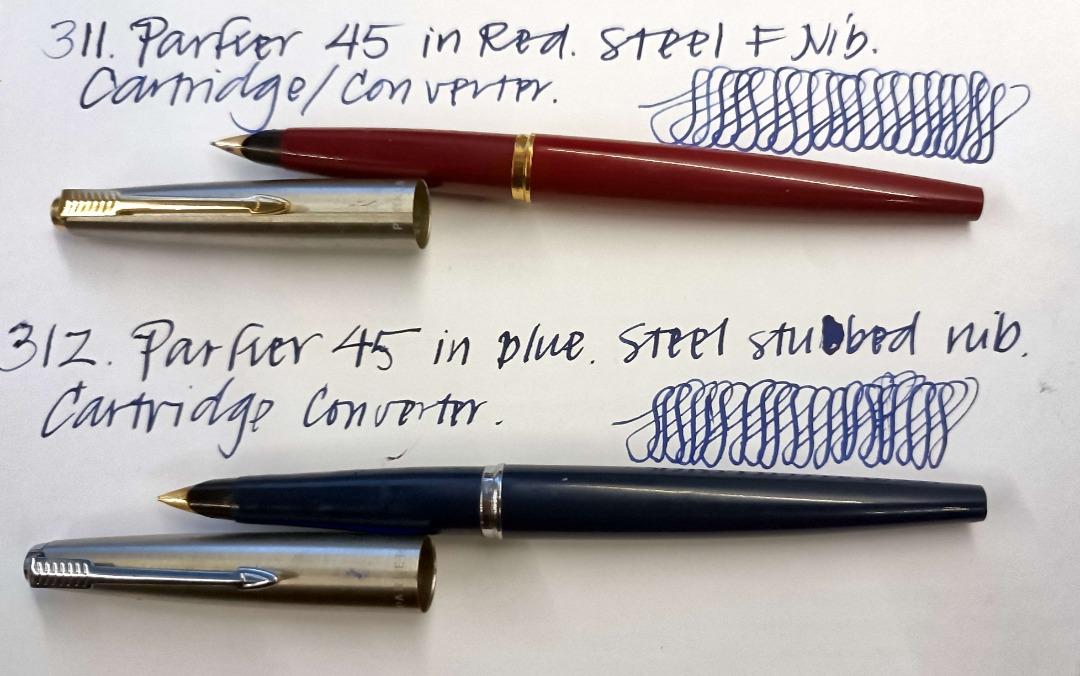 Parker 45 Red Fountain Pen, Hobbies & Toys, Memorabilia & Collectibles ...