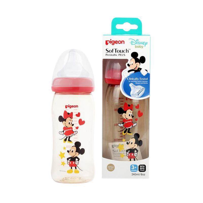 Pigeon Softouch PPSU Disney Mickey Bottle 240ml, Babies & Kids, Nursing & Feeding, Breastfeeding ...