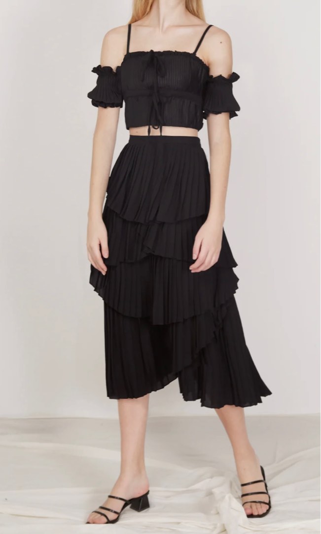 Pleated Top and Skirt Set, Women's Fashion, Dresses & Sets, Sets or ...