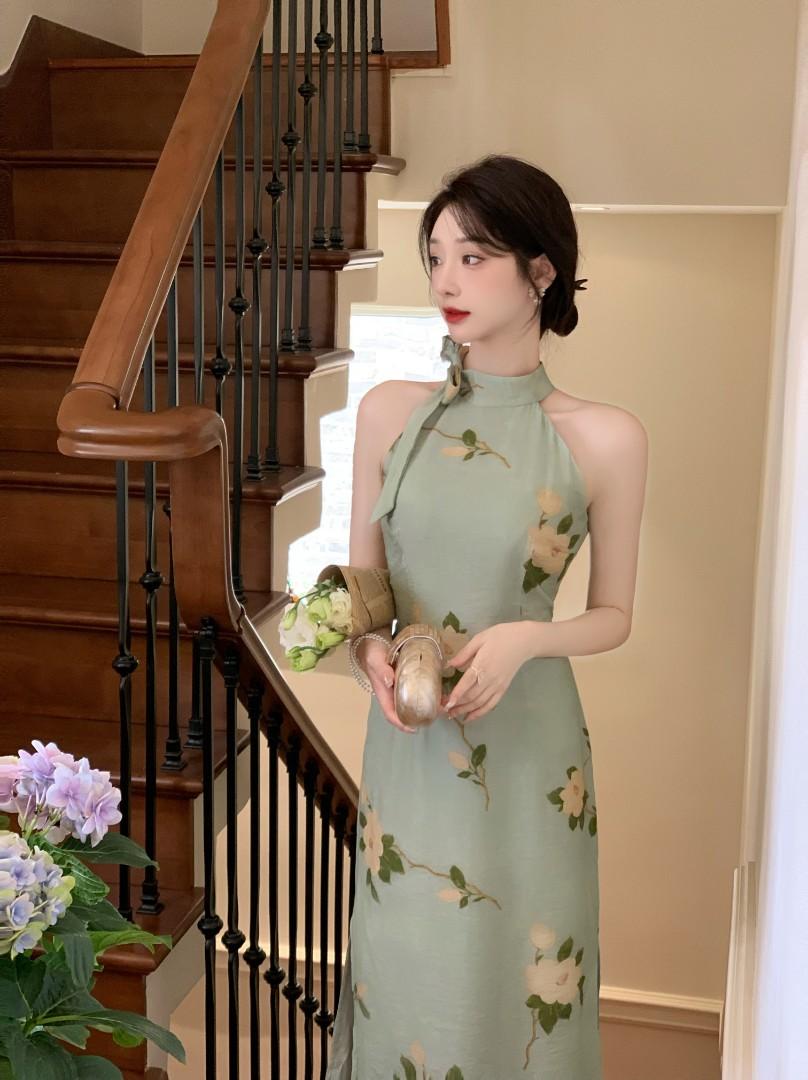 PO FREEPOS Qipao Modern Cheongsam Floral Dress, Women's Fashion ...