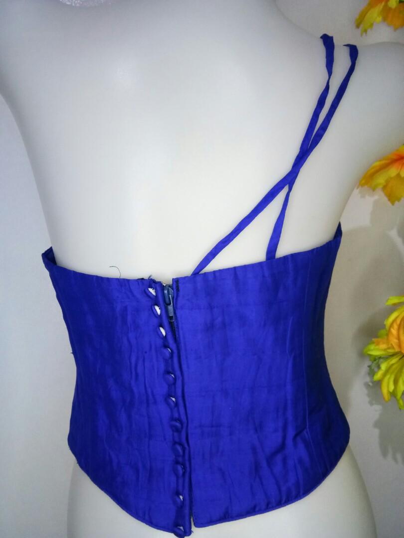 Preloved Royal Blue Corset Top, Women's Fashion, Tops, Others Tops on ...