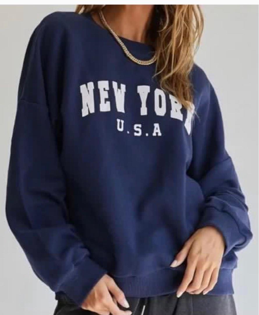 princess polly new york crew neck jumper, Women's Fashion, Tops ...