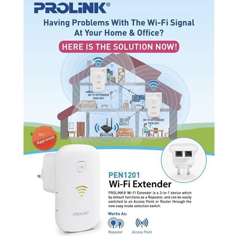 Prolink PEN1201 Wi-Fi Extender, Computers & Tech, Parts & Accessories ...