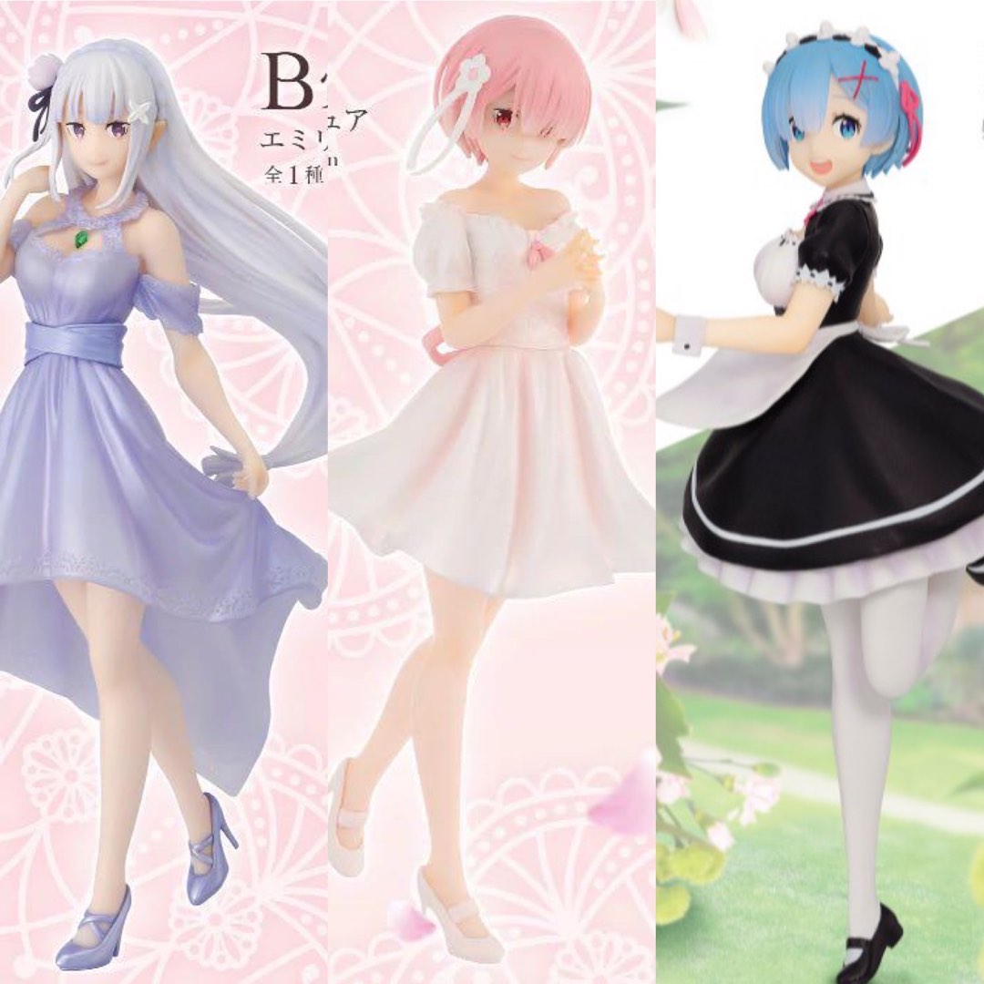 Re: zero prize B C ichiban kuji - rem ram Emilia figure - re zero ...