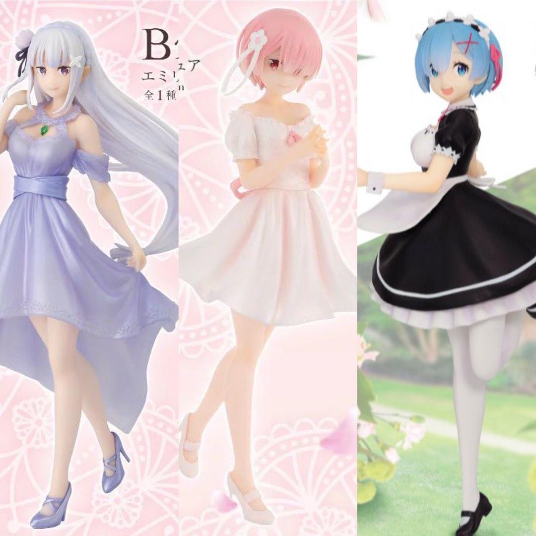 Re Zero Prize B C Ichiban Kuji Rem Ram Emilia Figure Re Zero