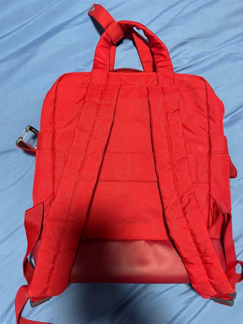 Red Moleskin Laptop Backpack, Women's Fashion, Bags & Wallets ...