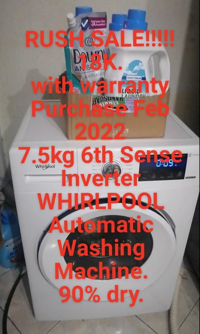 RUSH! Whirlpool 7.5kg inverter 6th sense, TV & Home Appliances, Washing ...