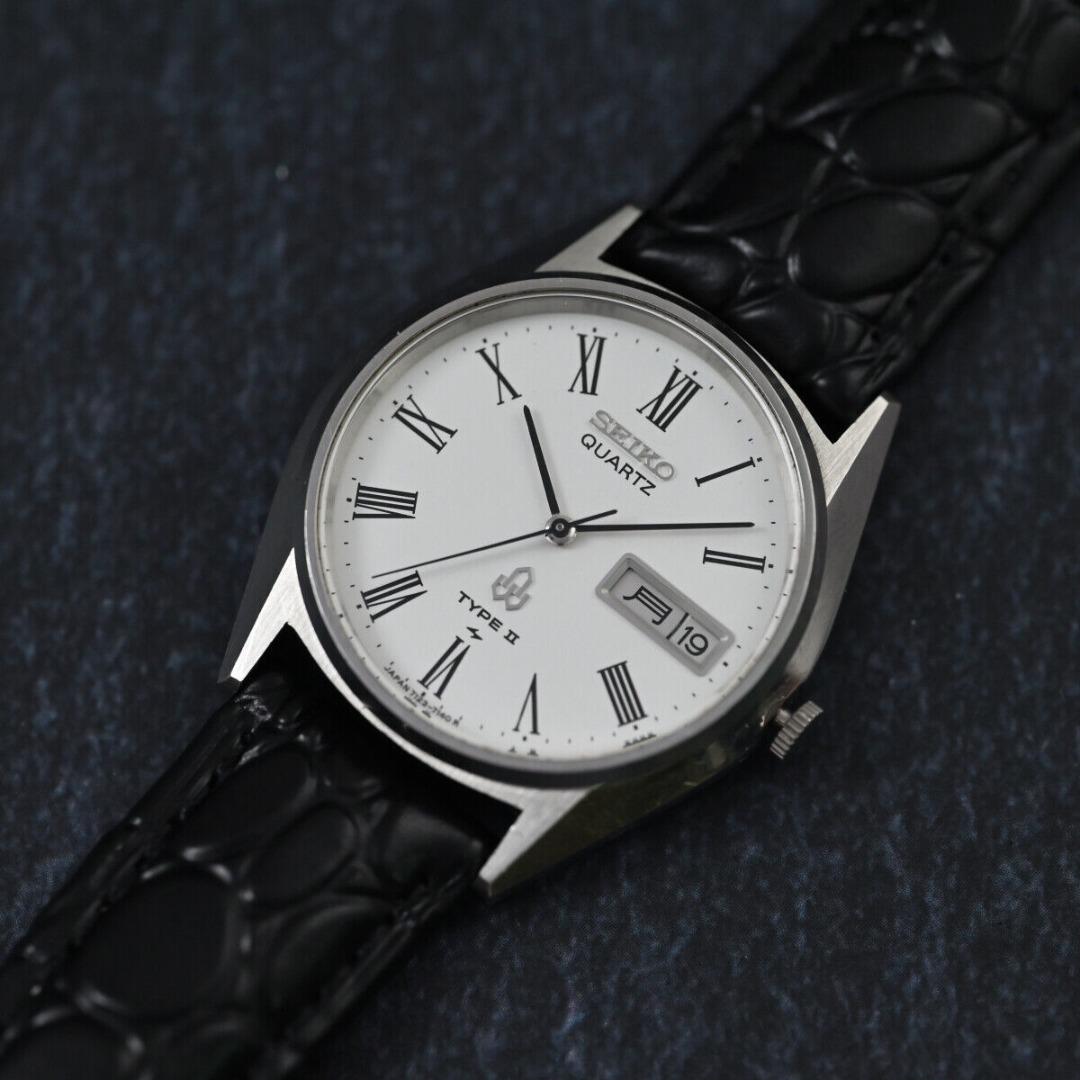 Seiko Quartz Type II Day/Date White Roman Dial Ref.7123-7110 Operation product, 名牌, 手錶 - Carousell