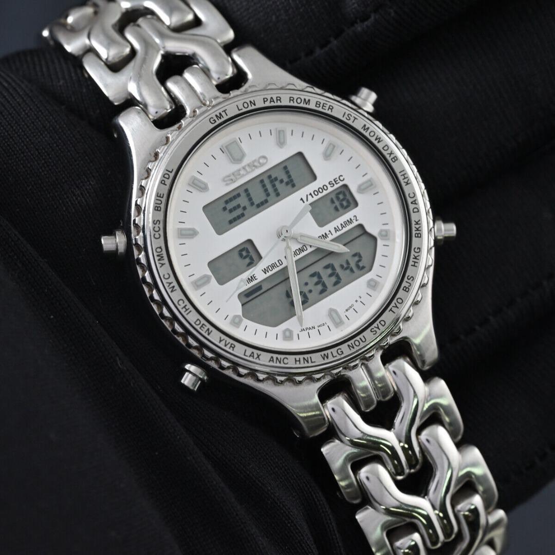 [SEIKO] Seiko World Time Alarm Chronograph H021-8050 operation goods ...
