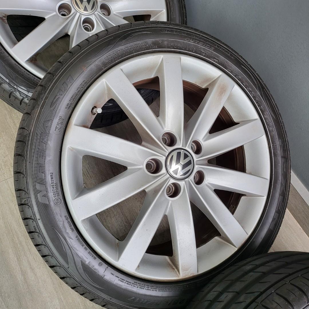 Set of Used Original Volkswagen 17 inch rims with Tyres (3 x Nexen and ...