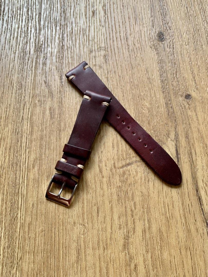 Oxblood Horween Shell Cordovan Watch Strap (20mm), Men's Fashion ...