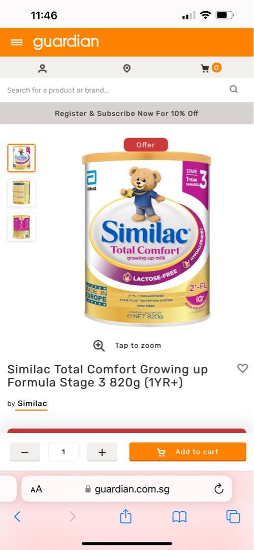Similac total comfort (stage 3) 850g, Babies & Kids, Nursing & Feeding ...