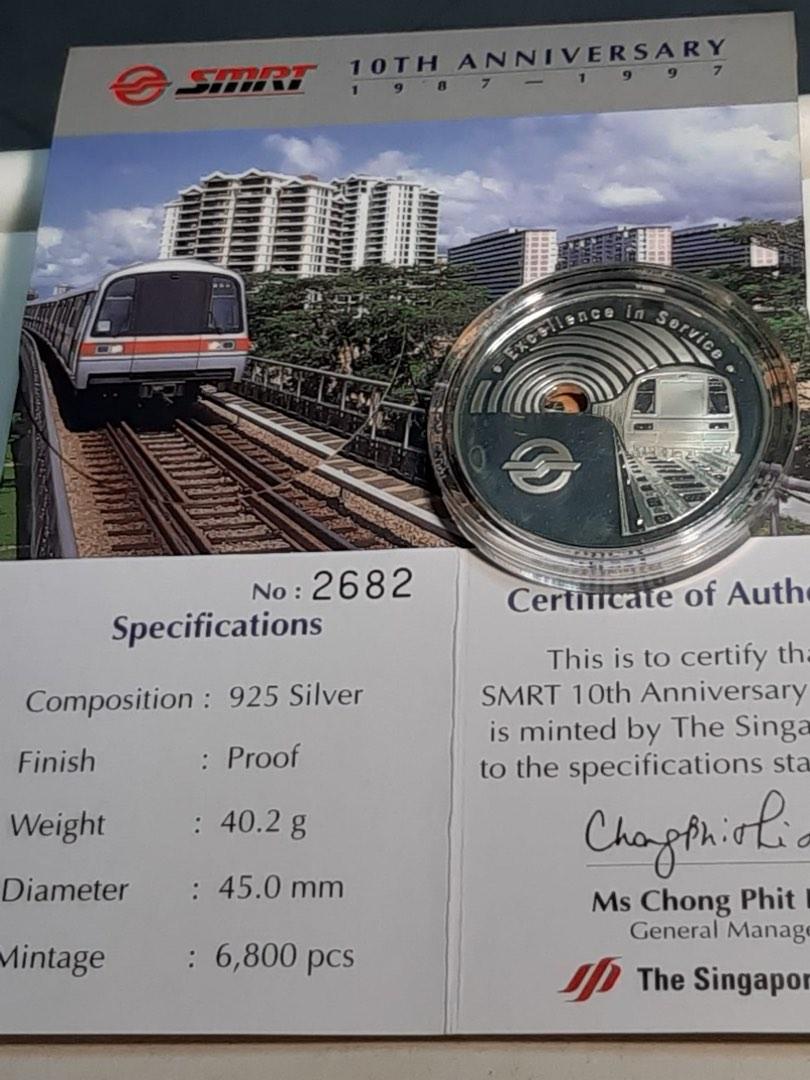 Singapore Mint - SMRT 10th Anniversary 1987-1997, Hobbies & Toys ...