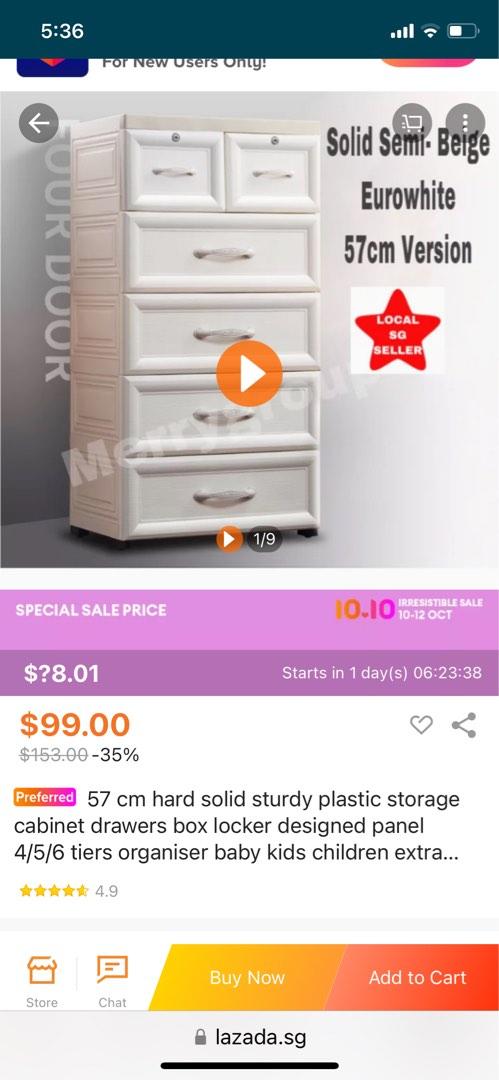 Solid Sturdy Plastic Storage Cabinet, Furniture & Home Living ...
