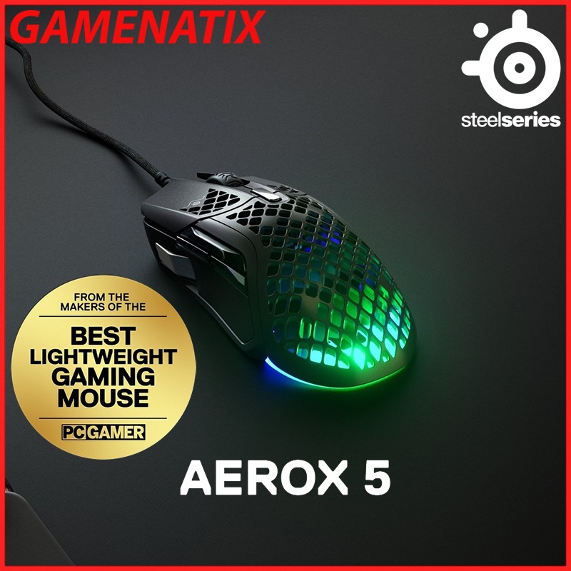 SteelSeries Aerox 5 - Lightweight Gaming Mouse - 18000 CPI -- TrueMove ...