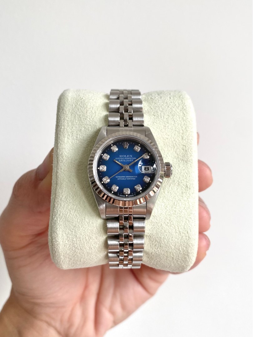 (Full Set) Rolex Oyster Perpetual Ladies Datejust 26 Blue Vignette ...