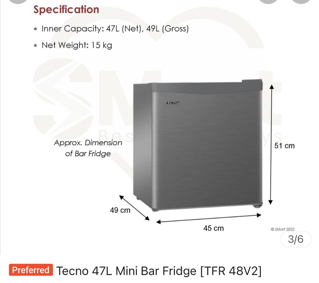Tecno mini bar fridge brand new, TV & Home Appliances, Other Home ...
