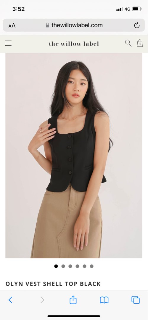 The Willow Label Olyn Vest Shell Top Black, Women's Fashion, Tops, Other Tops on Carousell