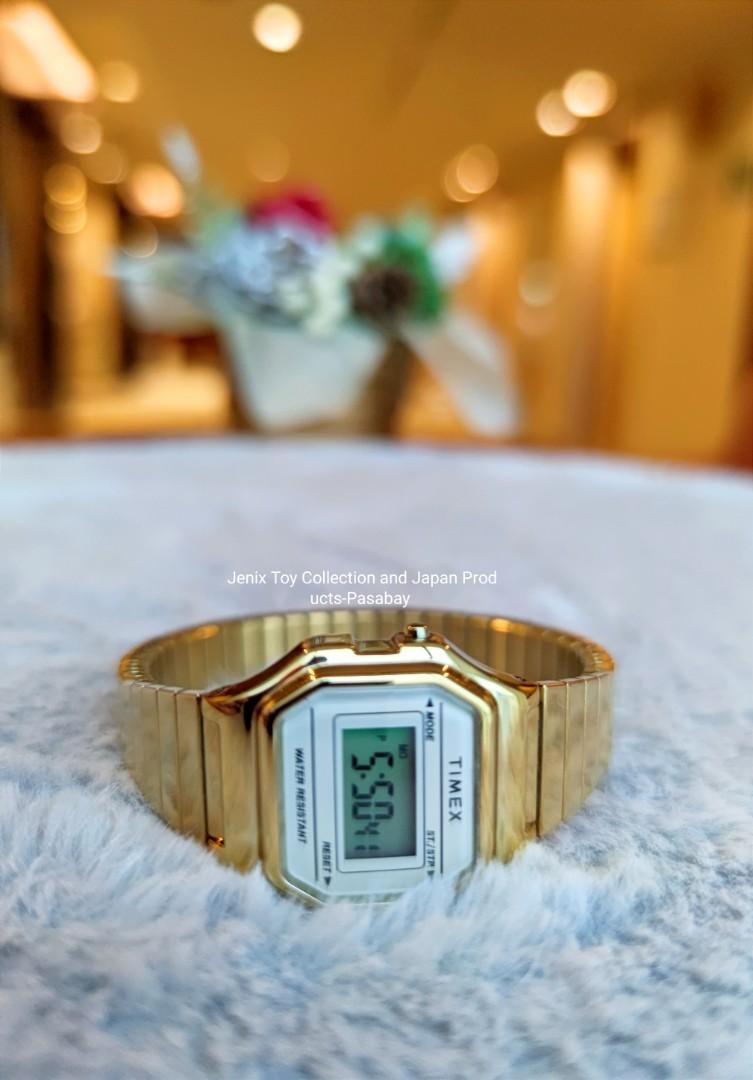 Timex Classic Digital Gold Tone Stainless Steel Expanded Band Watch ...