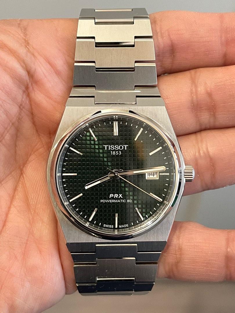 Tissot PRX Green Dial, 名牌, 手錶 - Carousell