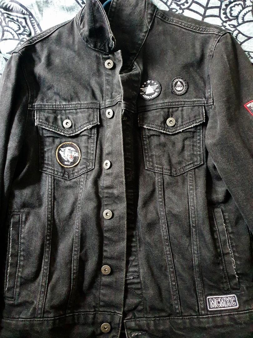 Topman Black Badge Denim Jacket, Men's Fashion, Coats, Jackets and Outerwear on Carousell