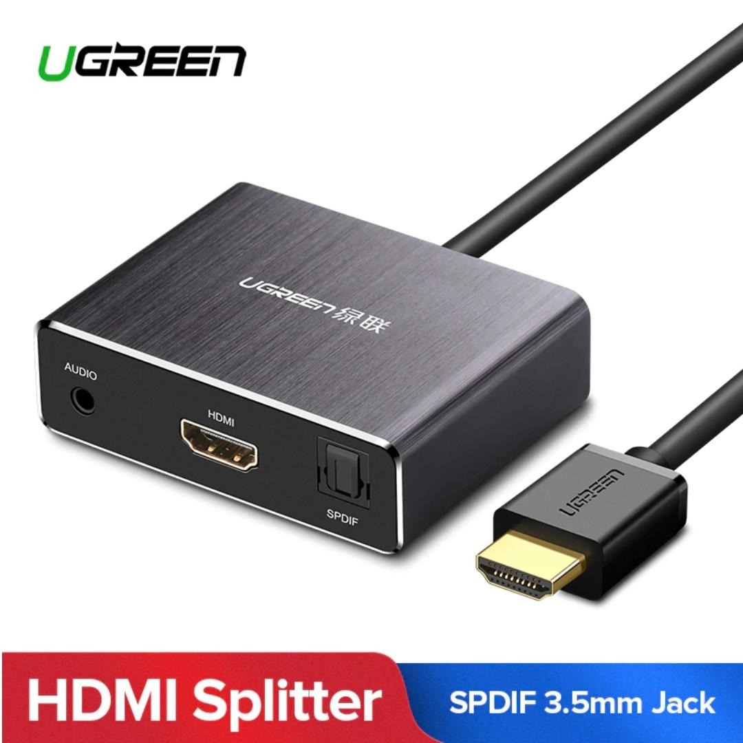 UGREEN HDMI Splitter 4K HDMI Video Audio Adapter Optical Toslink SPDIF ...