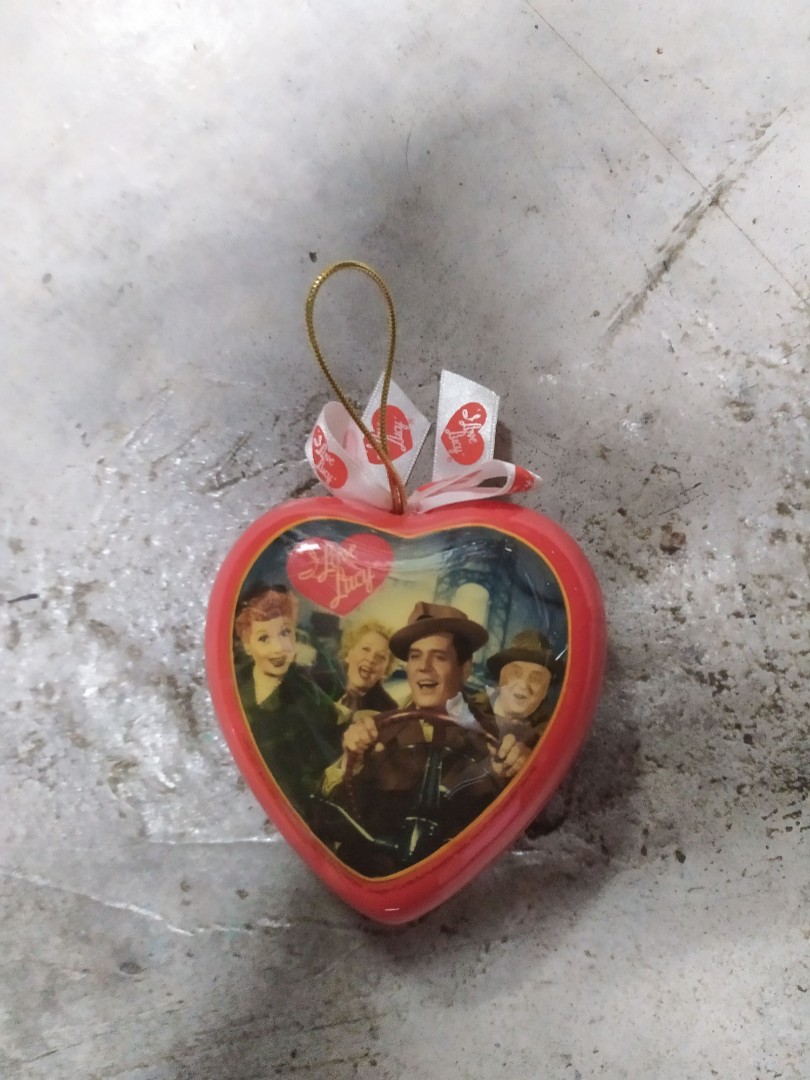 Vintage I Love Lucy Glass Heart Ornaments, Hobbies & Toys, Collectibles ...