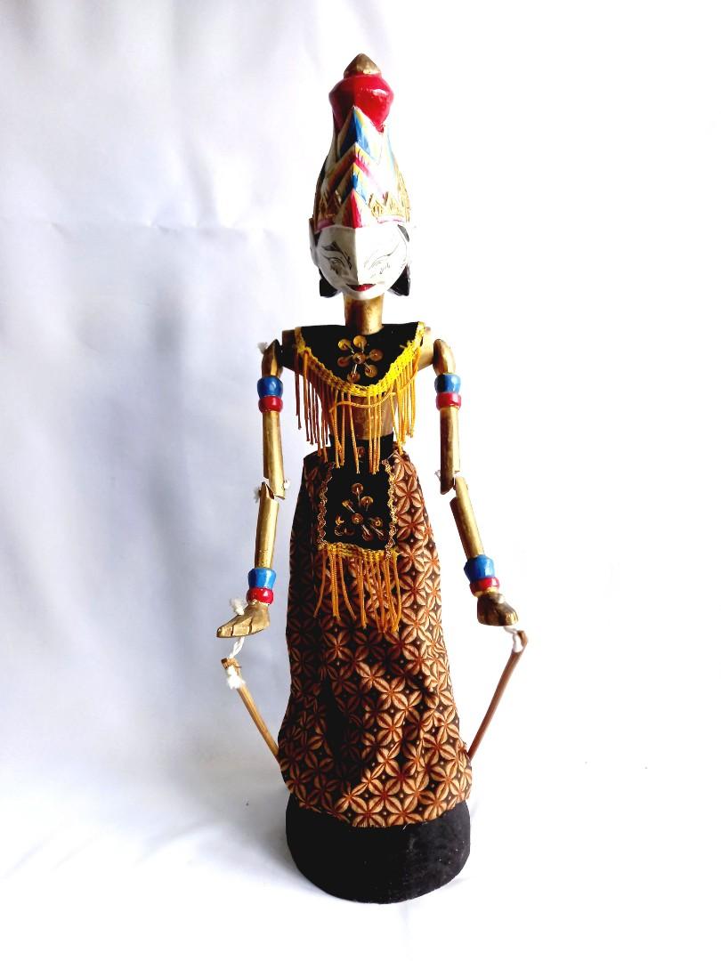 Vintage wayang golek (rod puppet) Rama from Indonesia, handcarved wood ...