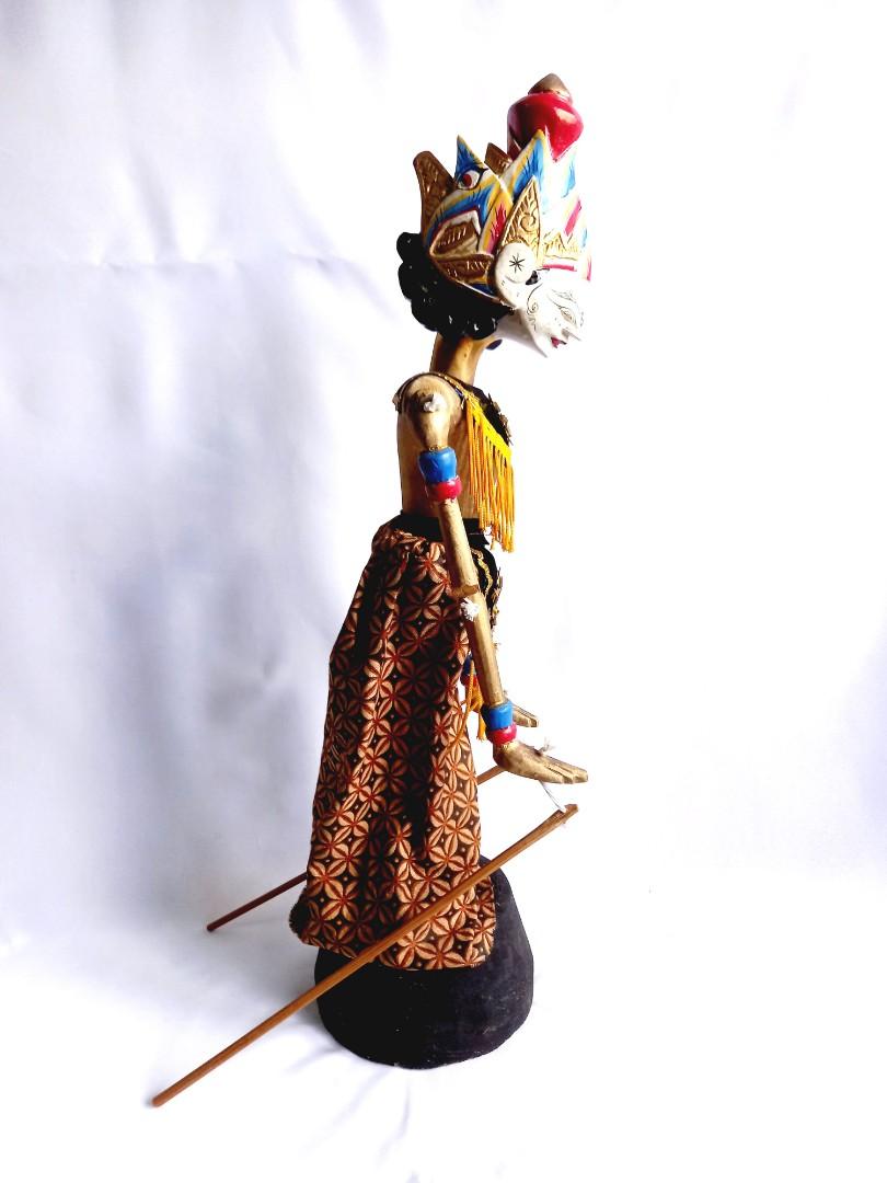 Vintage wayang golek (rod puppet) Rama from Indonesia, handcarved wood ...