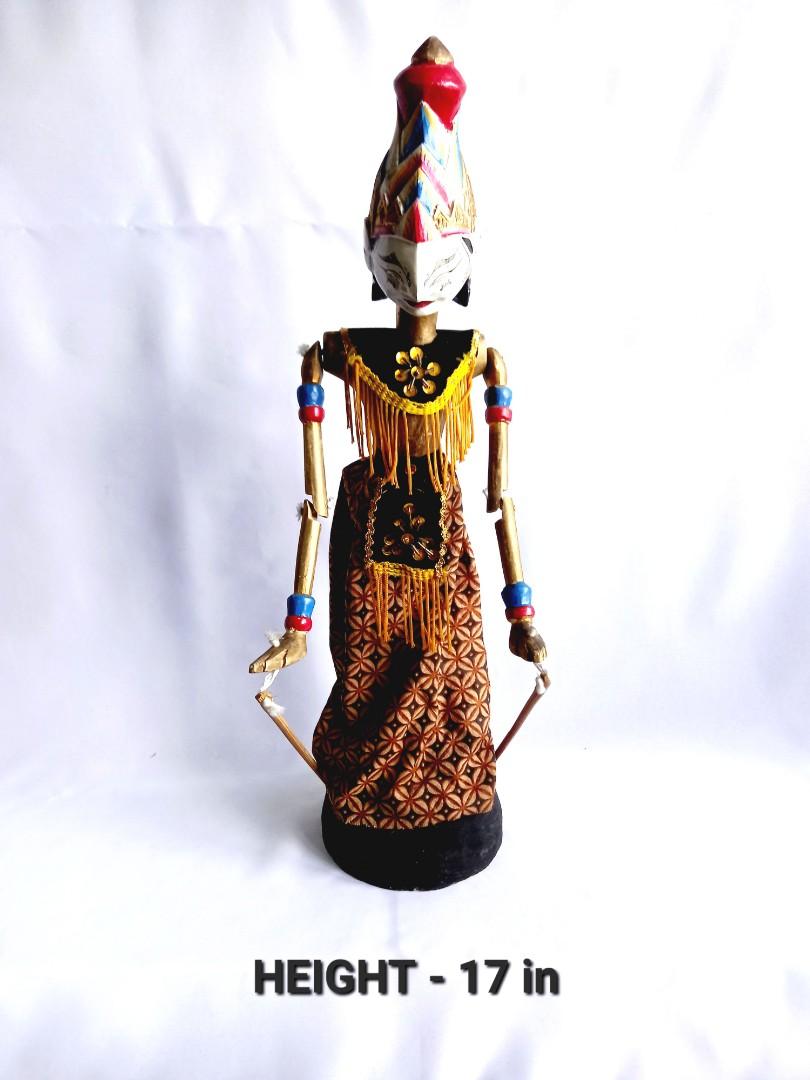 Vintage wayang golek (rod puppet) Rama from Indonesia, handcarved wood ...