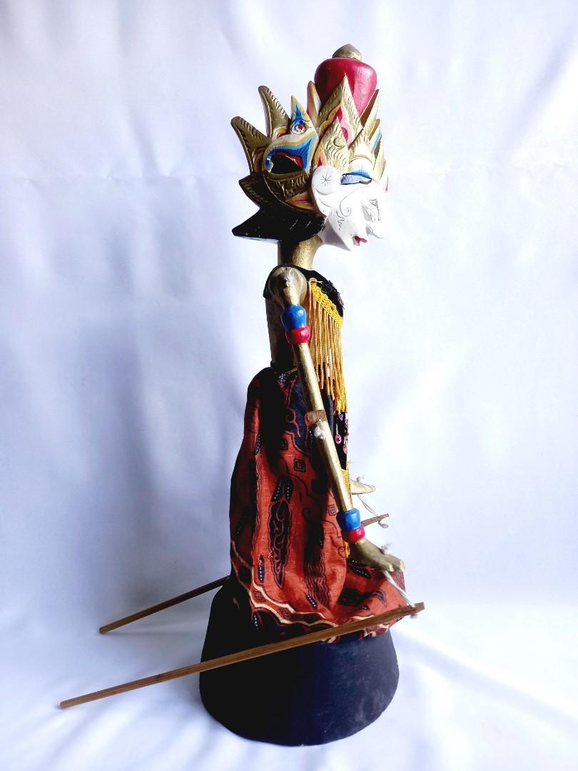 Vintage wayang golek (rod puppet) Rama from Indonesia, handcarved wood ...