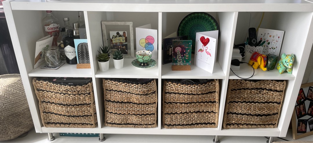 White IKEA Kallax Unit with legs, Furniture & Home Living, Furniture ...