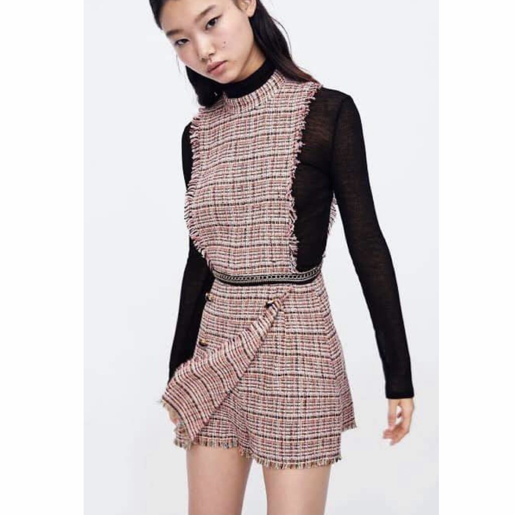 ZARA tweed romper, Women's Fashion, Dresses & Sets, Rompers on Carousell