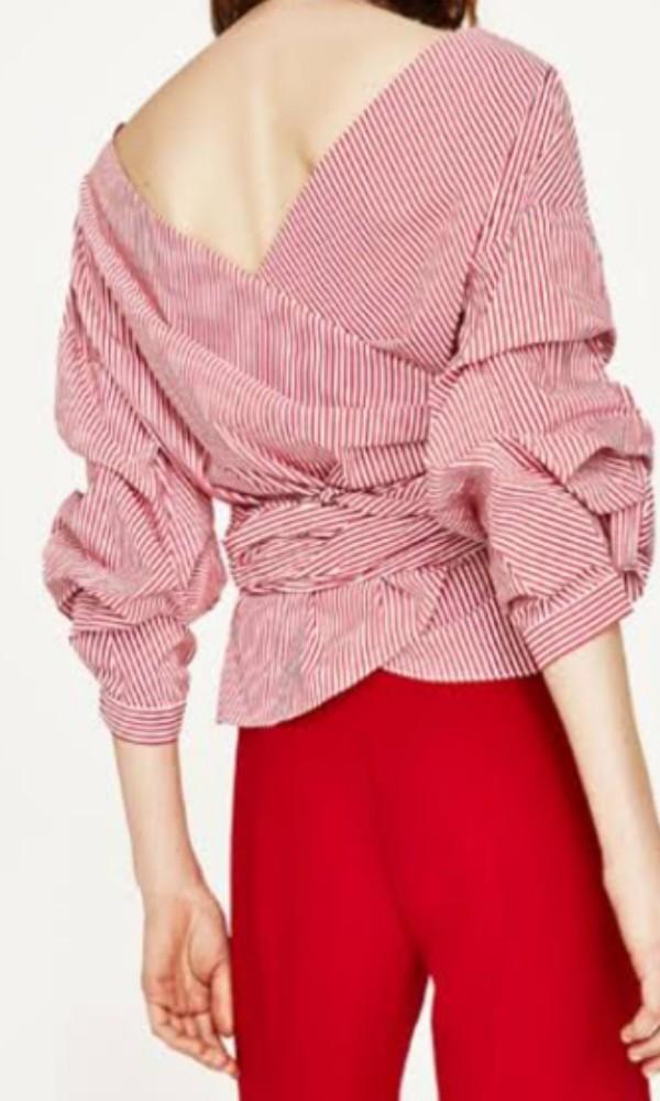 Zara Wrap Around Top, Women's Fashion, Tops, Blouses on Carousell