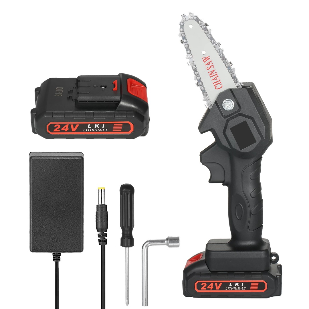 24V Mini Chainsaw 4-Inch 1500mAh Cordless Power Chain Saws Portable ...