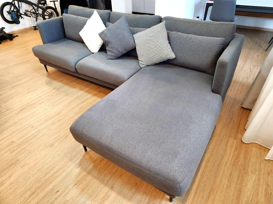 NEGO - 3 Seater L-shape Fabric Sofa (Latex infill), Furniture & Home ...