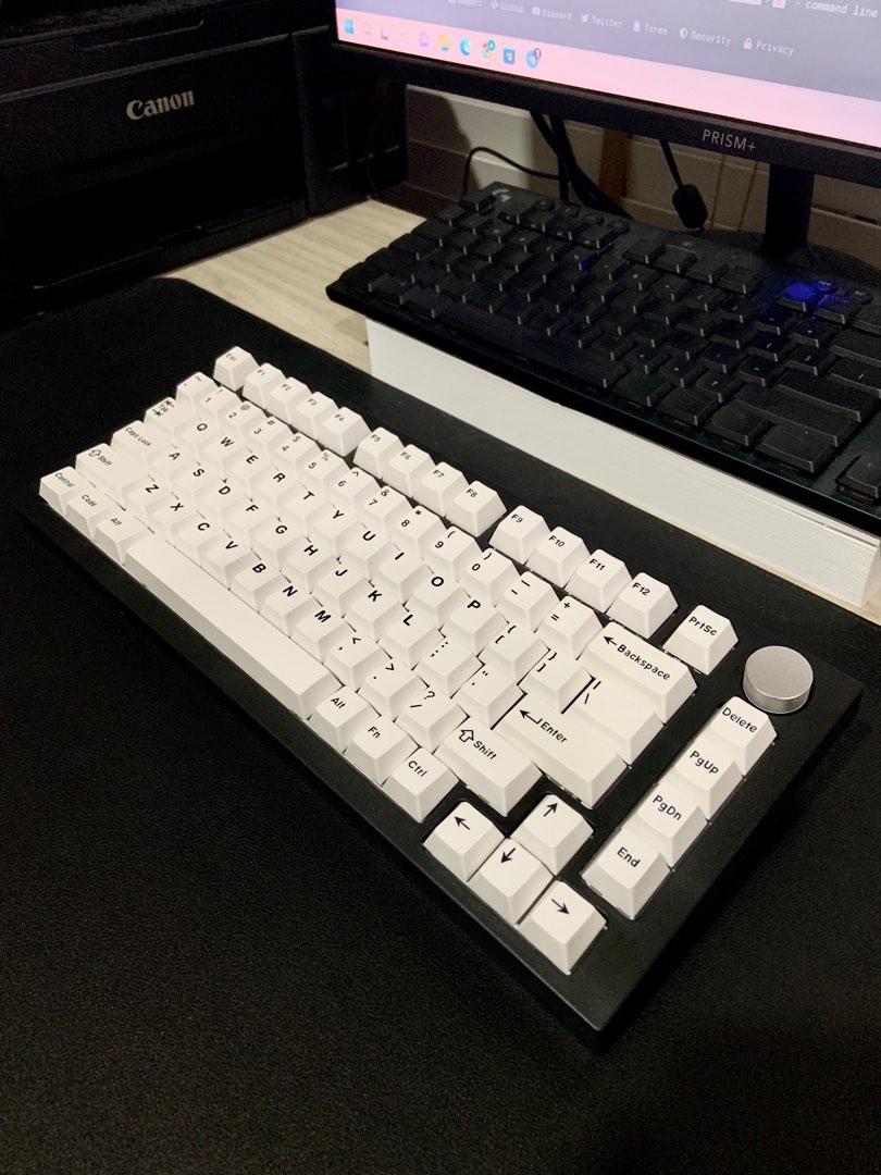 75% custom mechanical keyboard (WOB full white keycaps), Computers & Tech, Parts & Accessories ...