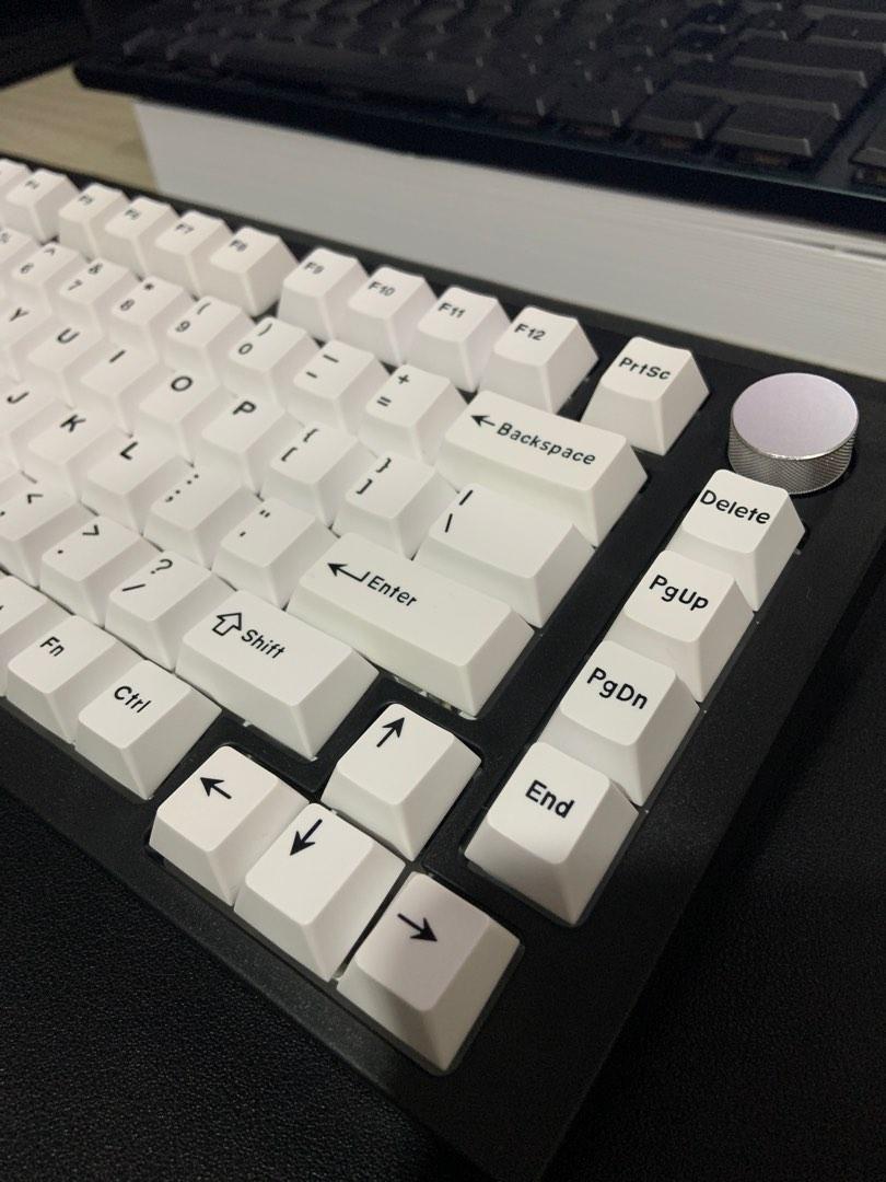 75% custom mechanical keyboard (WOB full white keycaps), Computers & Tech, Parts & Accessories ...