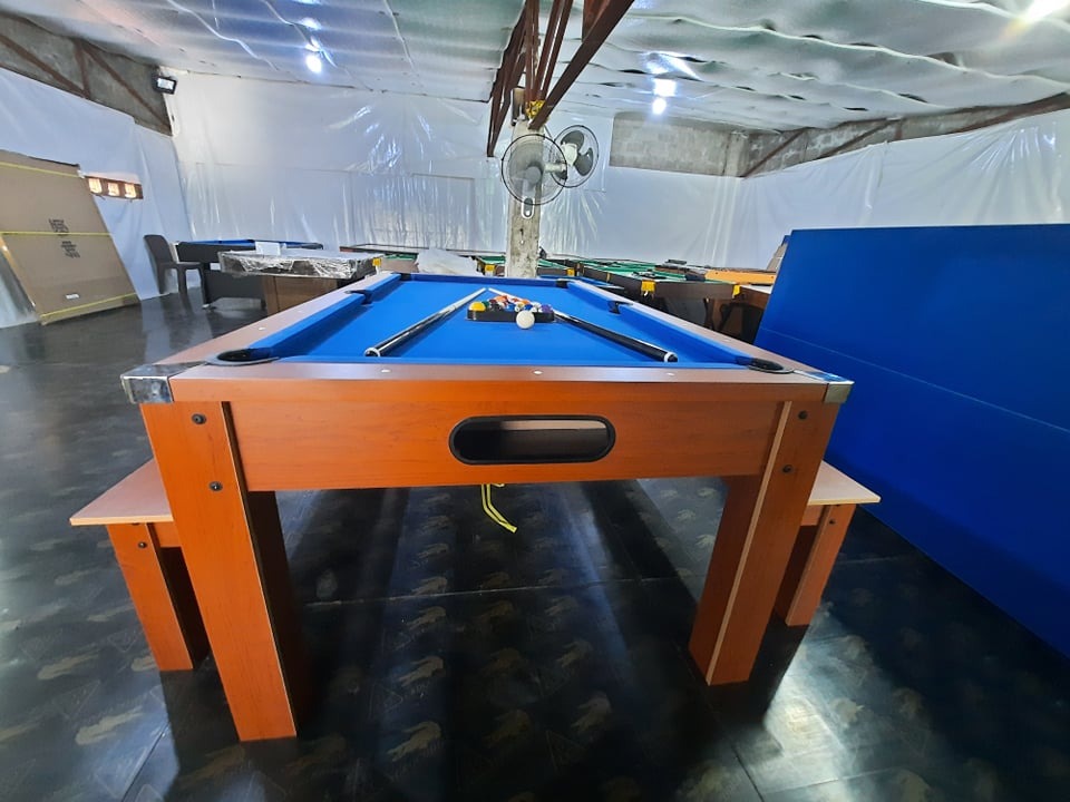 7 FT 3 in 1 BILLIARD TABLE DINNING PINGPONG TABLE WITH 2PCS. BENCH SET ...