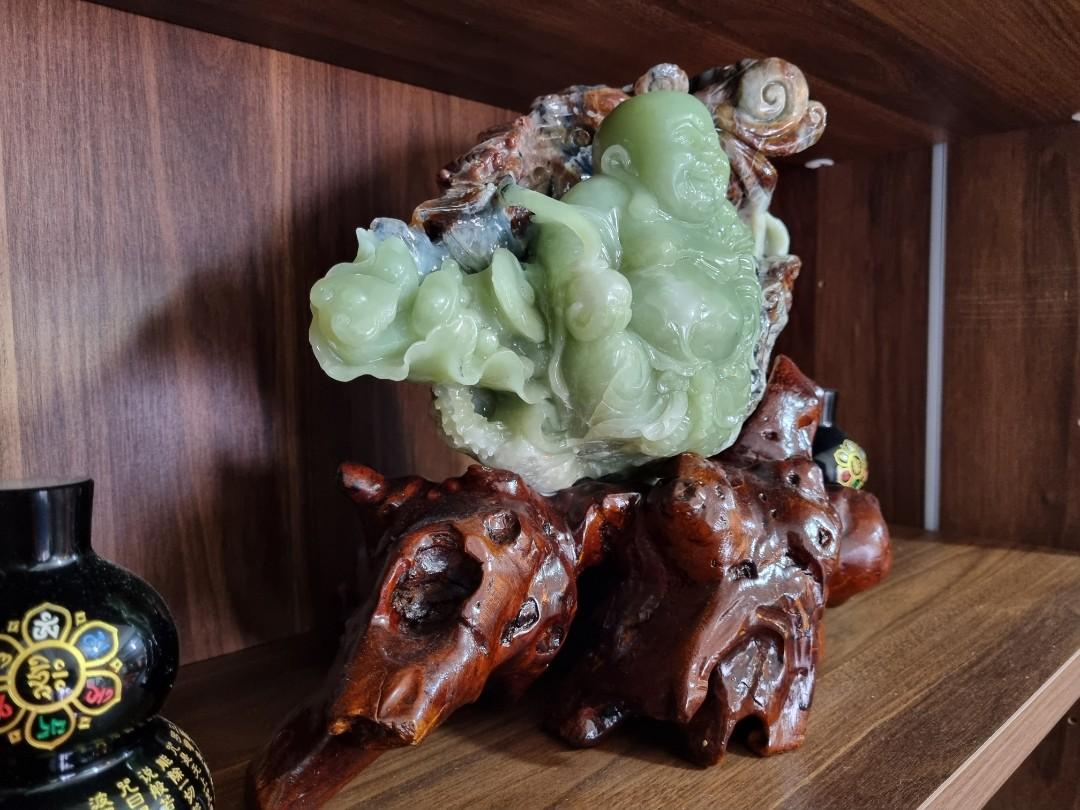 Xiu Yu Yuan Pi 发财笑佛 Happy Buddha Fortune Statue, Furniture & Home ...