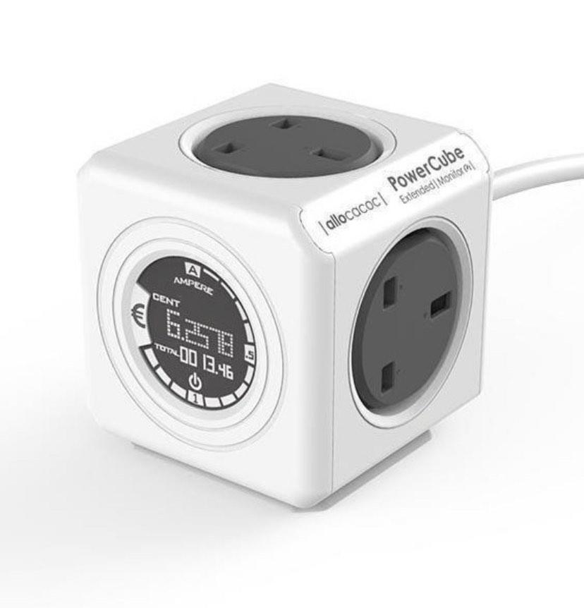 allocacoc - PowerCube Extended｜Monitor 三腳英規插座+電流及電費顯示 (1.5m電線), 家庭電器, 轉 ...