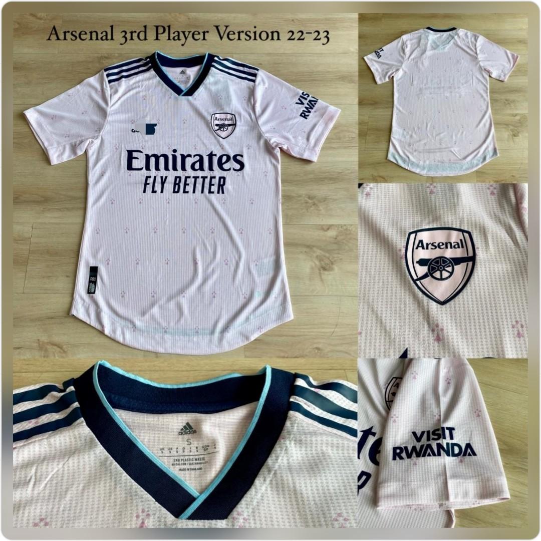 Arsenal 3rd pink player version Jersey 22/23, Men's Fashion, Activewear ...