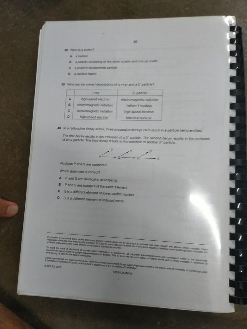 AS LEVEL PHYSICS (9702) CIE PAPER 1 (2012-2016), Hobbies & Toys, Books ...